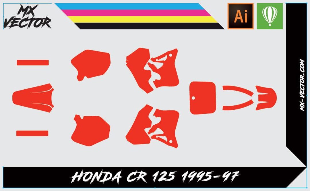 Honda CR125 1995-97 Vector Template - Etsy