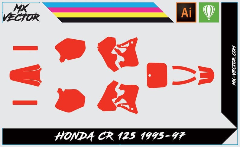 Honda CR125 1995-97 Vector Template - Etsy