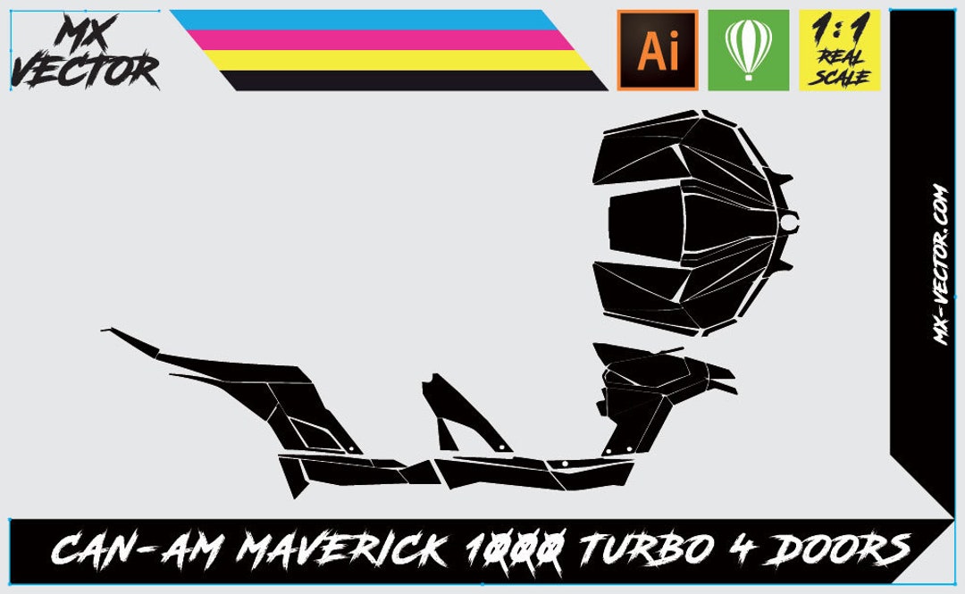 Can-am Maverick 1000 Turbo 4 Doors Vector Template - Etsy