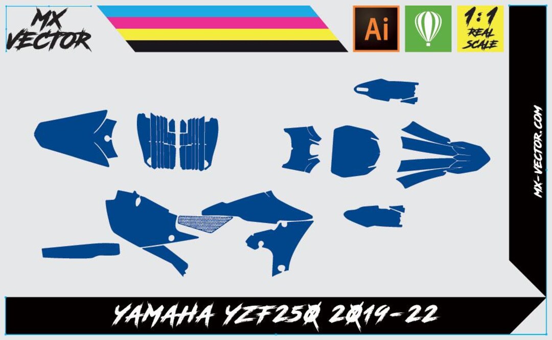 Yamaha YZF250 2019-22 Vector Template - Etsy