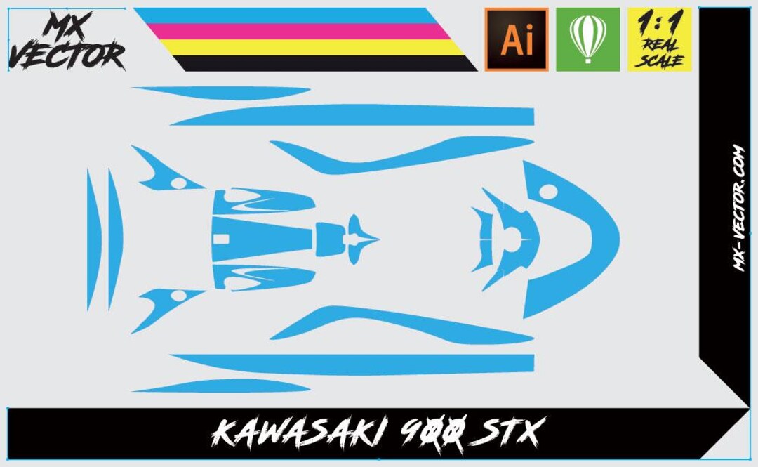 Kawasaki 900 STX Vector Template - Etsy