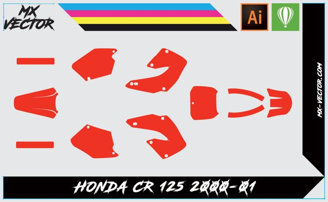 Honda CR125 2000-01 Vector Template - Etsy