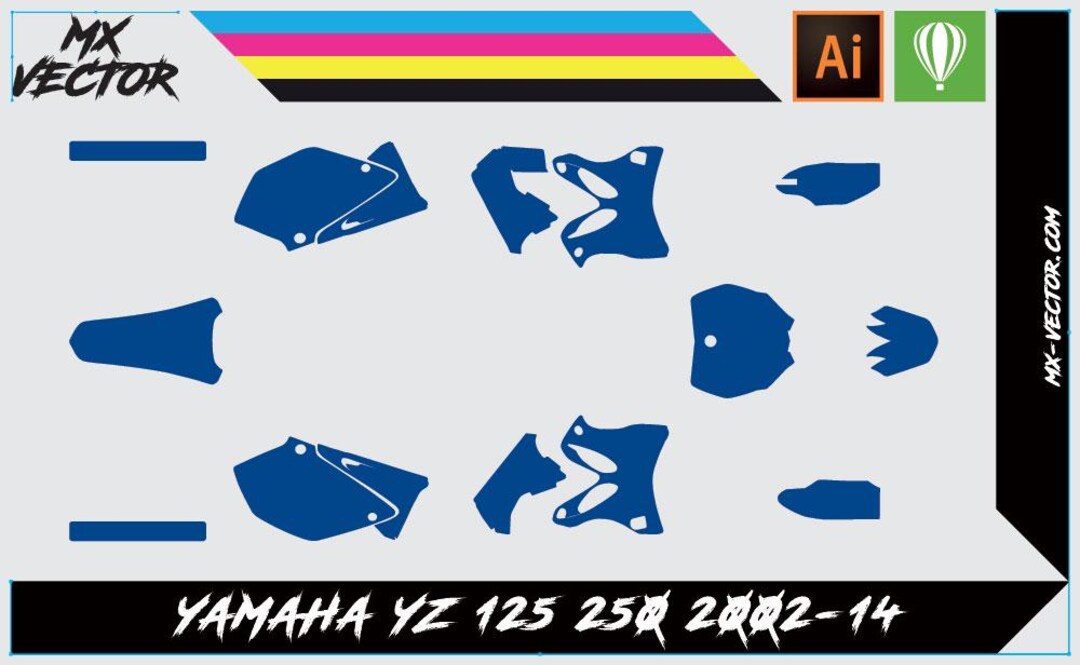 Yamaha YZ125 - YZ250 2002-14 Vector Template - Etsy