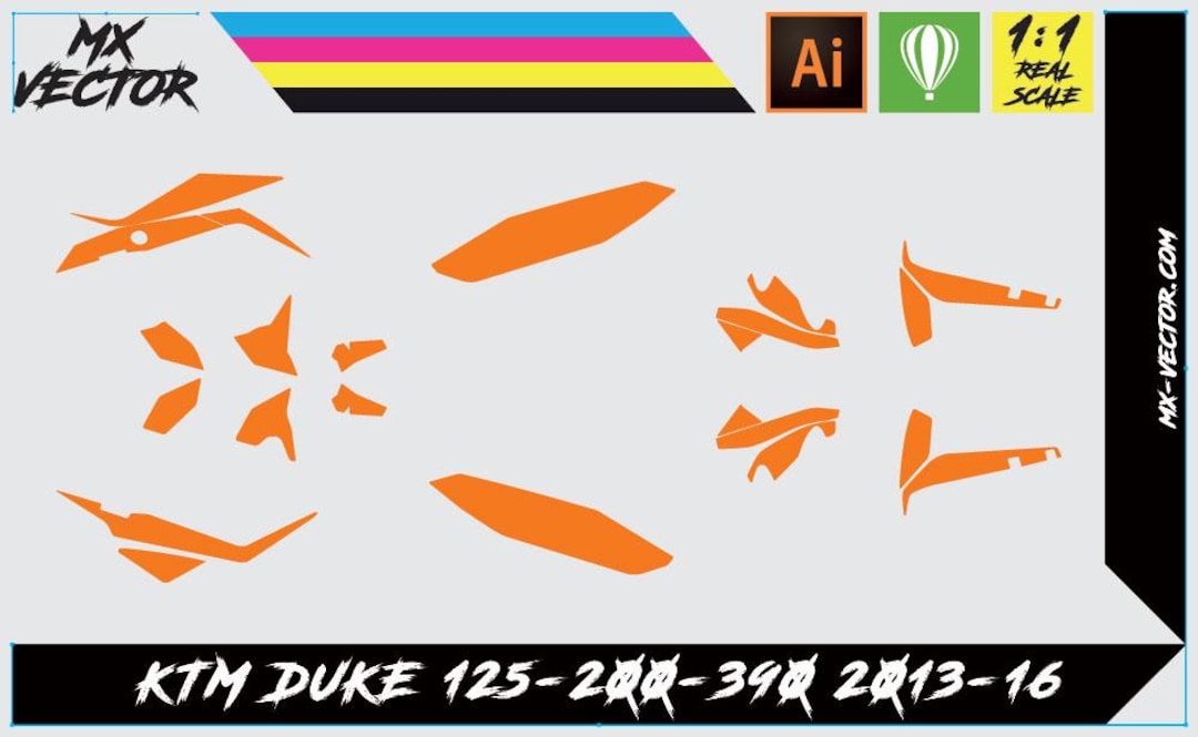 KTM Duke 125-200-390 2013-16 Vector Template - Etsy