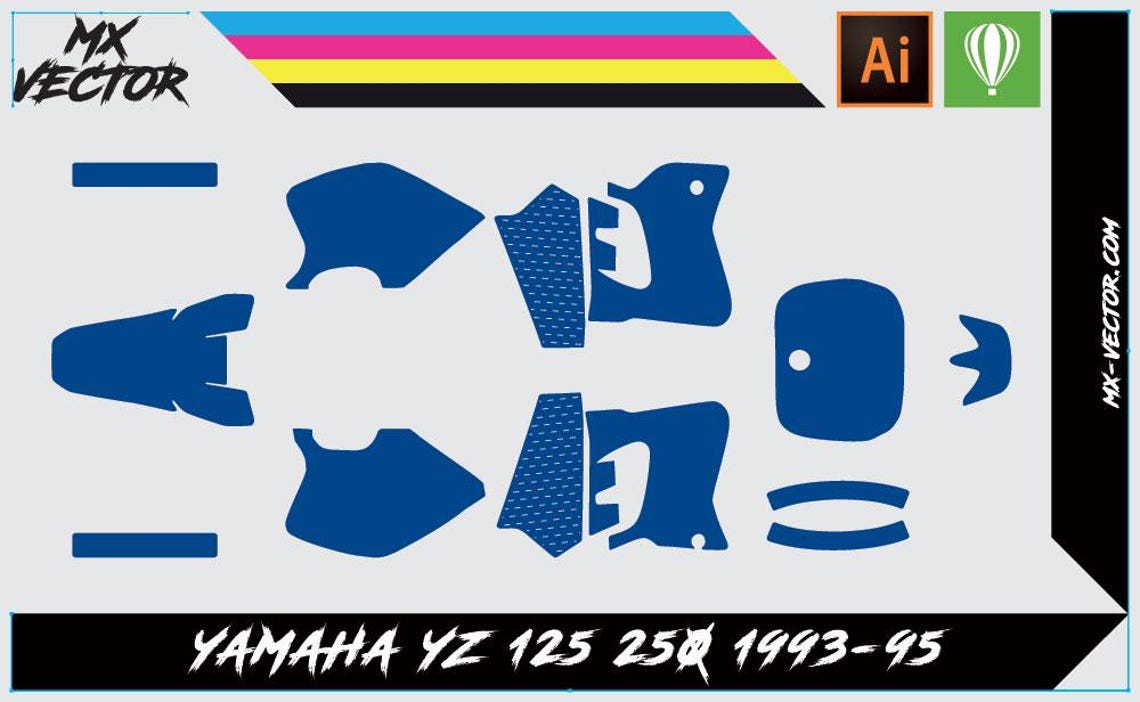 Yamaha YZ125 - YZ250 1993-95 Vector Template - Etsy