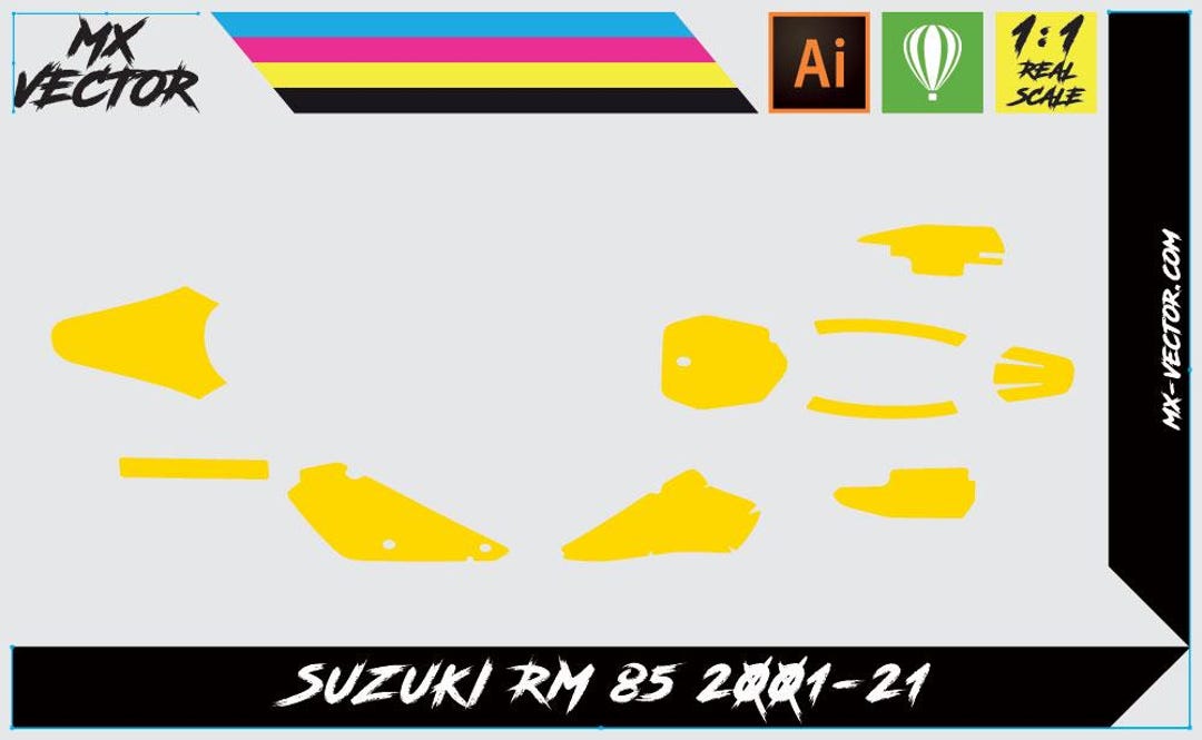Suzuki RM85 2001-2021 Vector Template - Etsy