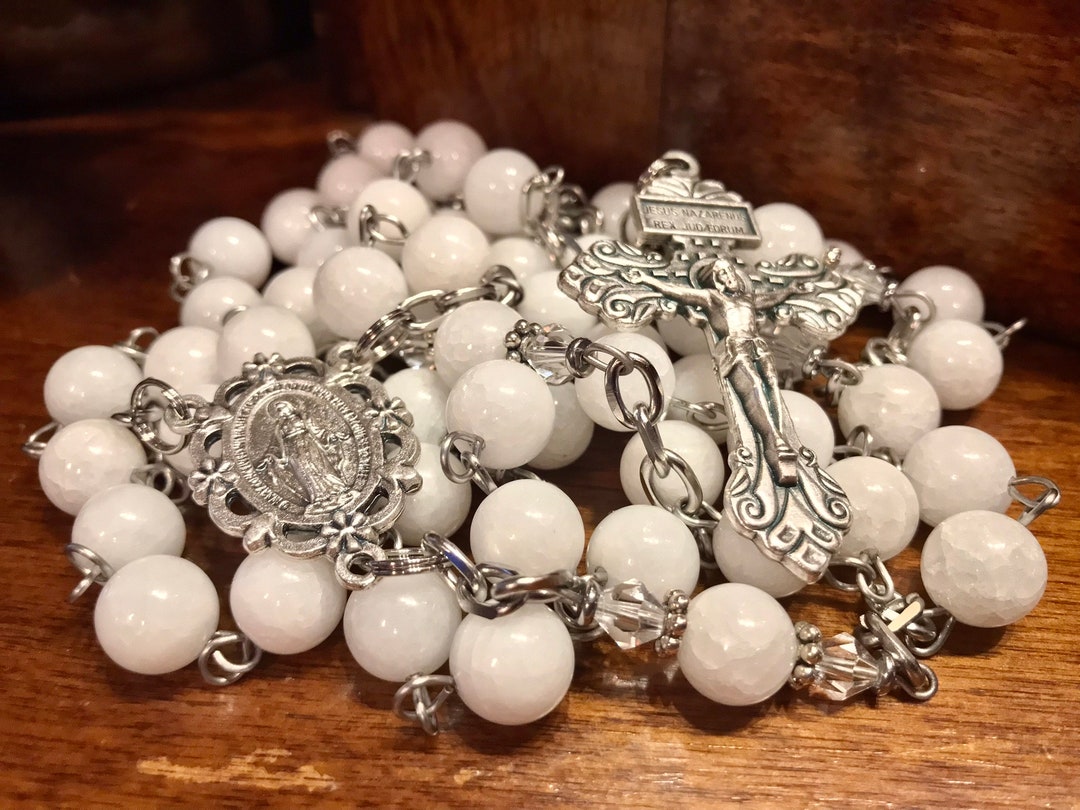 Tower of Ivory: Handmade Natural Gemstone Rosary - Etsy