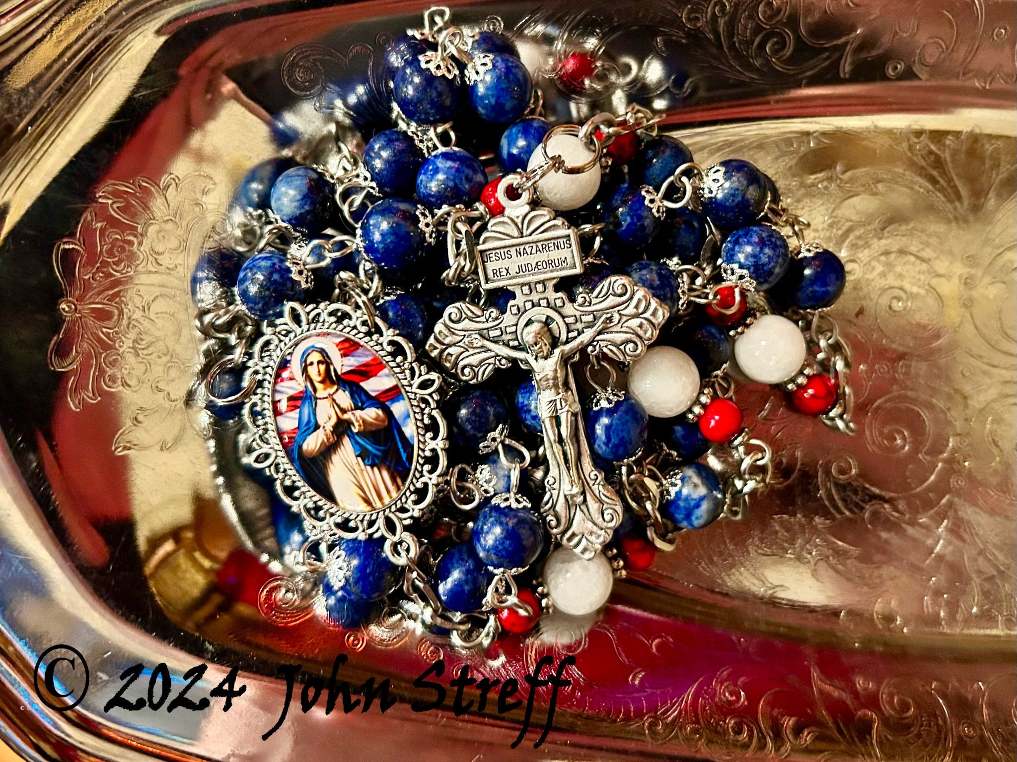 God Bless America - Handmade Natural Gemstone Rosary - Etsy