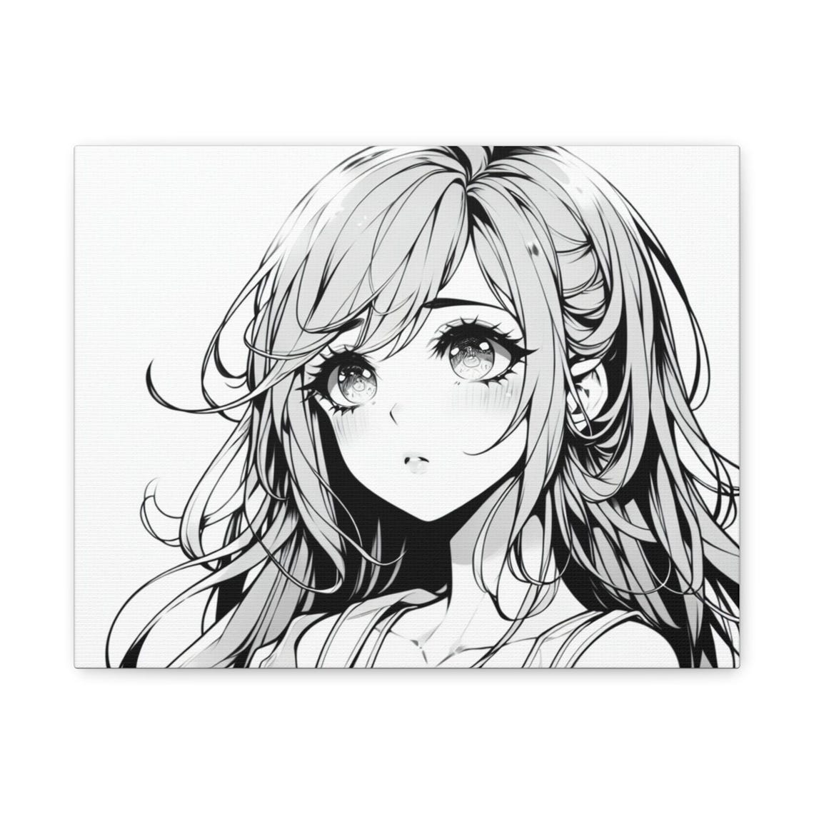 Anime Girl With Longing Stare Anime (canvas Wall Art) - Etsy