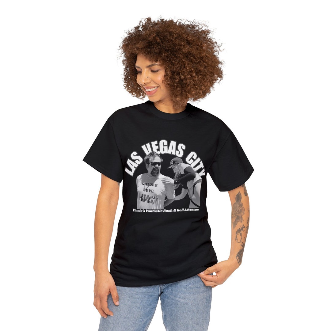 Vinnie Movie Las Vegas City Tee - Unisex Heavy Cotton Rock & Roll Shirt ...