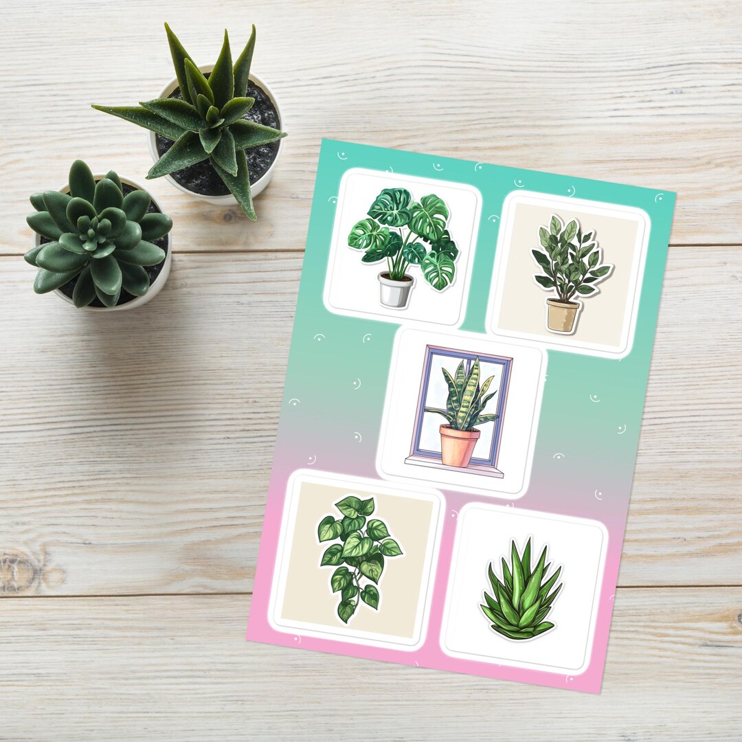 House Plants Sticker Sheet - Etsy