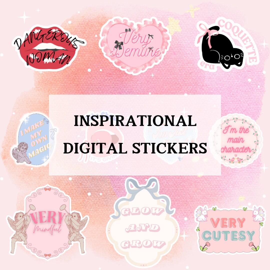 Coquette Printable Stickers Png,motivation Stickers,digital Stickers ...