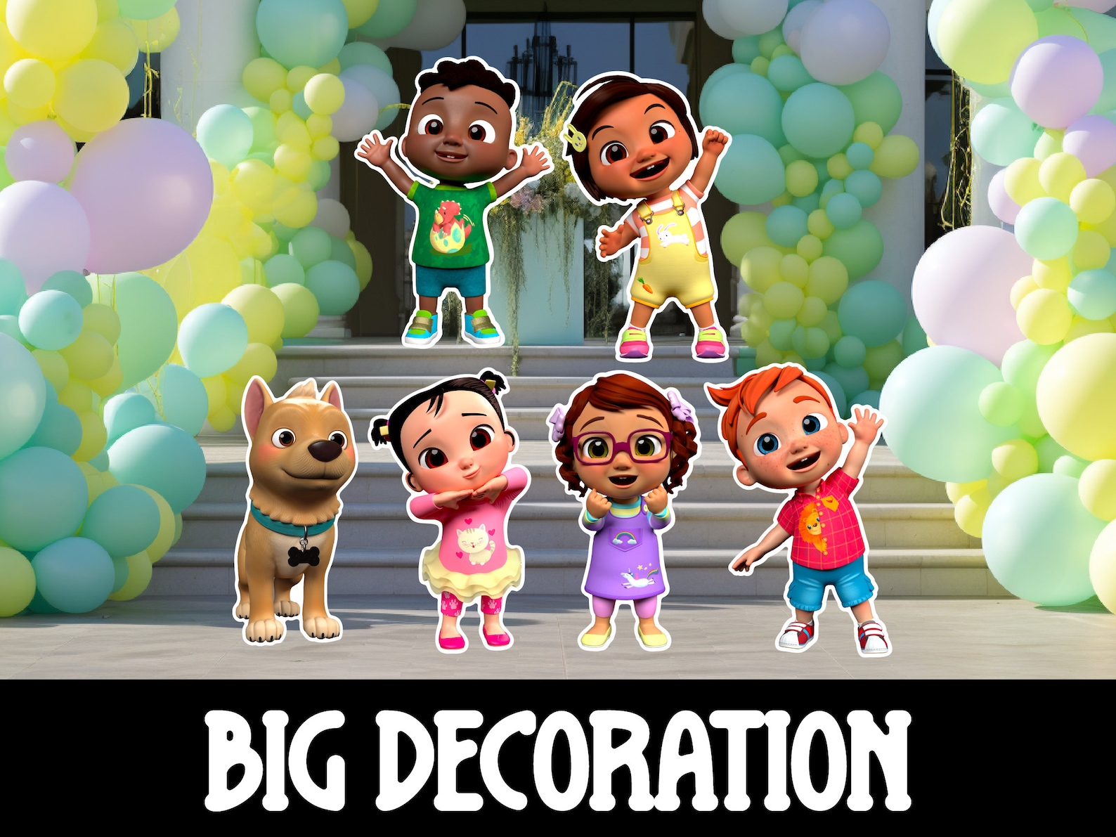 Cocomelon Sign & Props, Melon Birthday Sign Large Set, Cutouts Yard ...