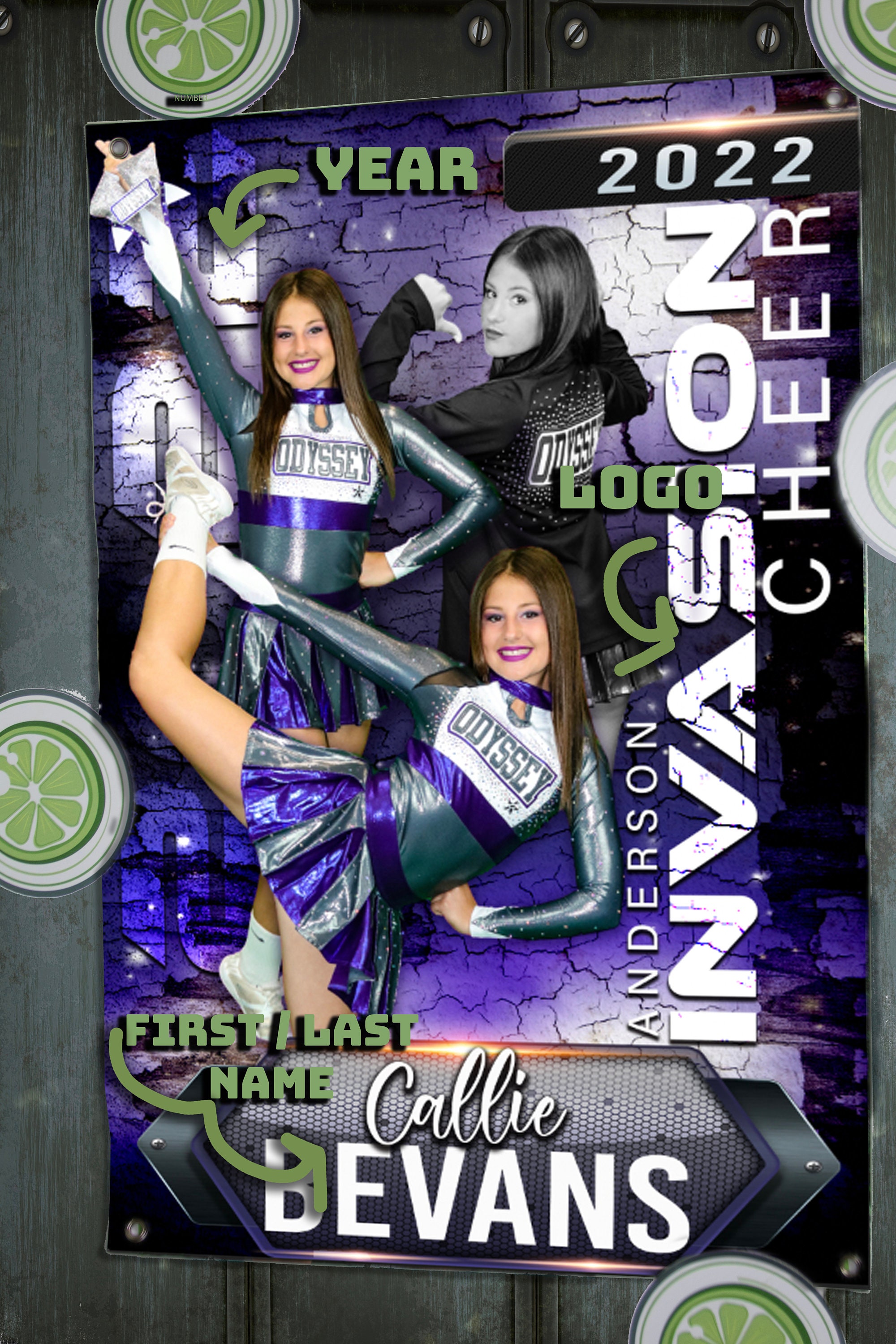 Cheer Dance Banner | Personalized Cheerleading Team | Wall Art | Custom ...