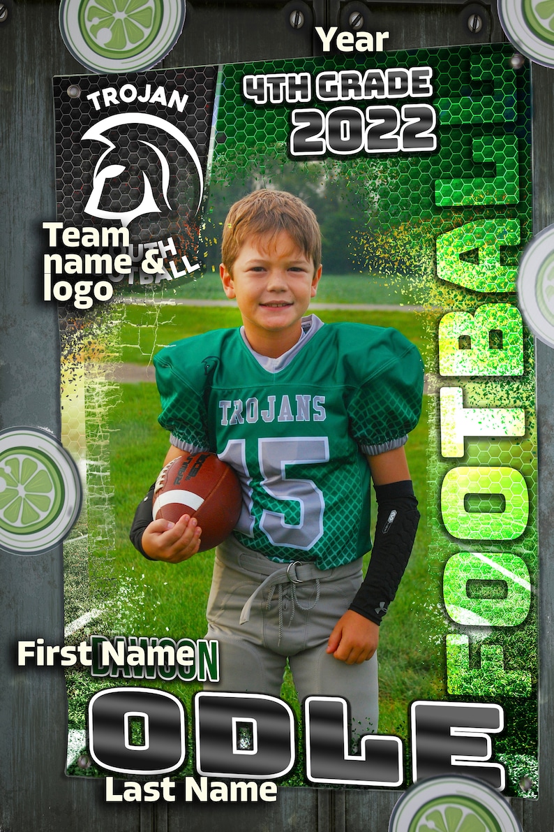 Custom Football Banner | Personalized Team | Wall Art | Custom Banners ...