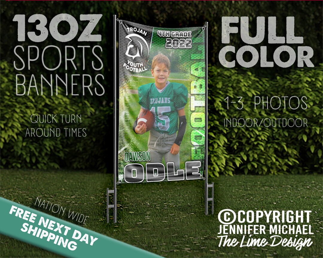 Custom Football Banner | Personalized Team | Wall Art | Custom Banners ...