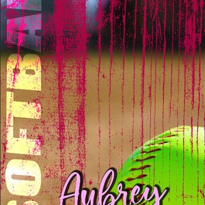 Pink Softball Personalized Sports Banner | Wall Art | Custom Vinyl ...