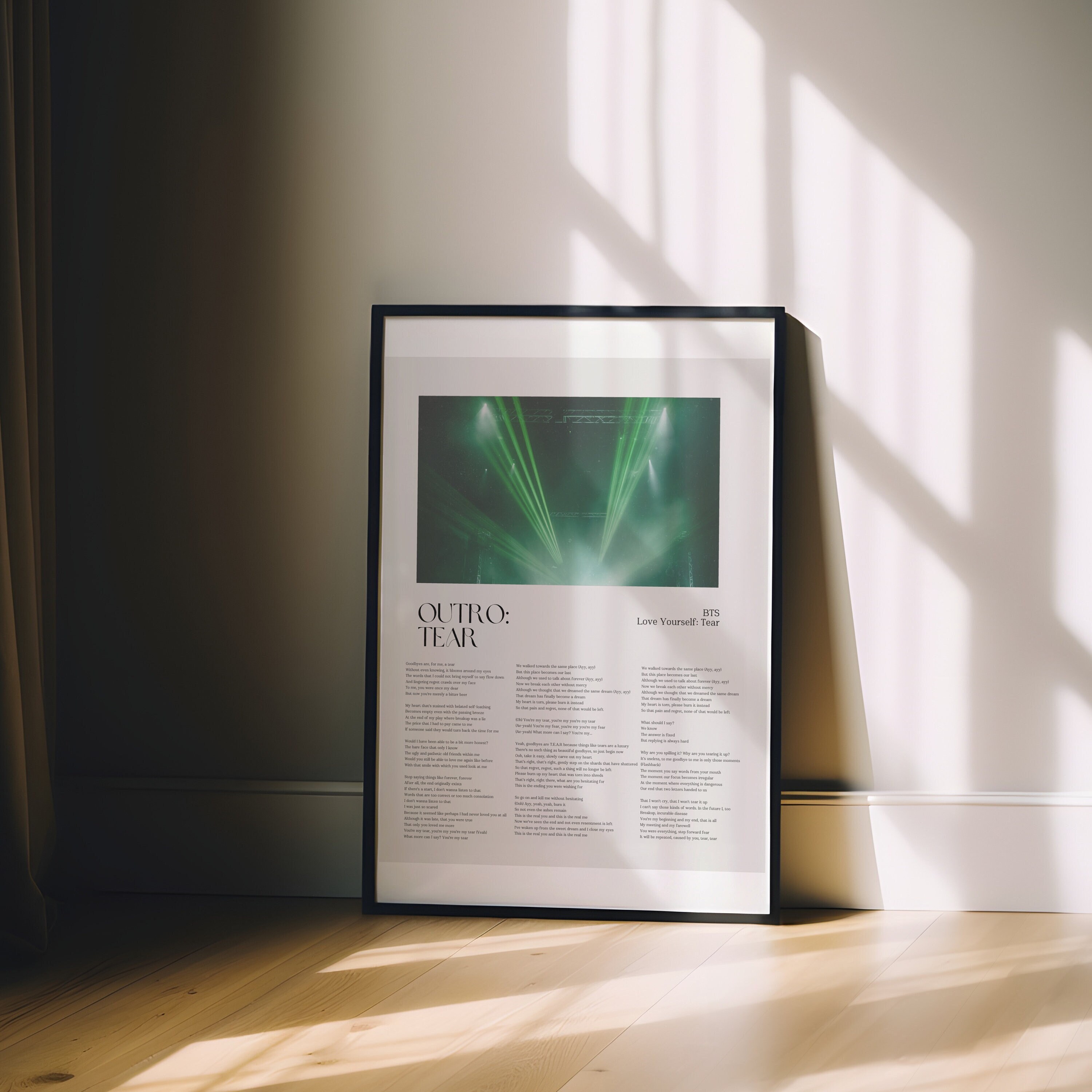 BTS Poster Wall Art Print Decor Art Print BTS Outro: Tear Room Decor ...