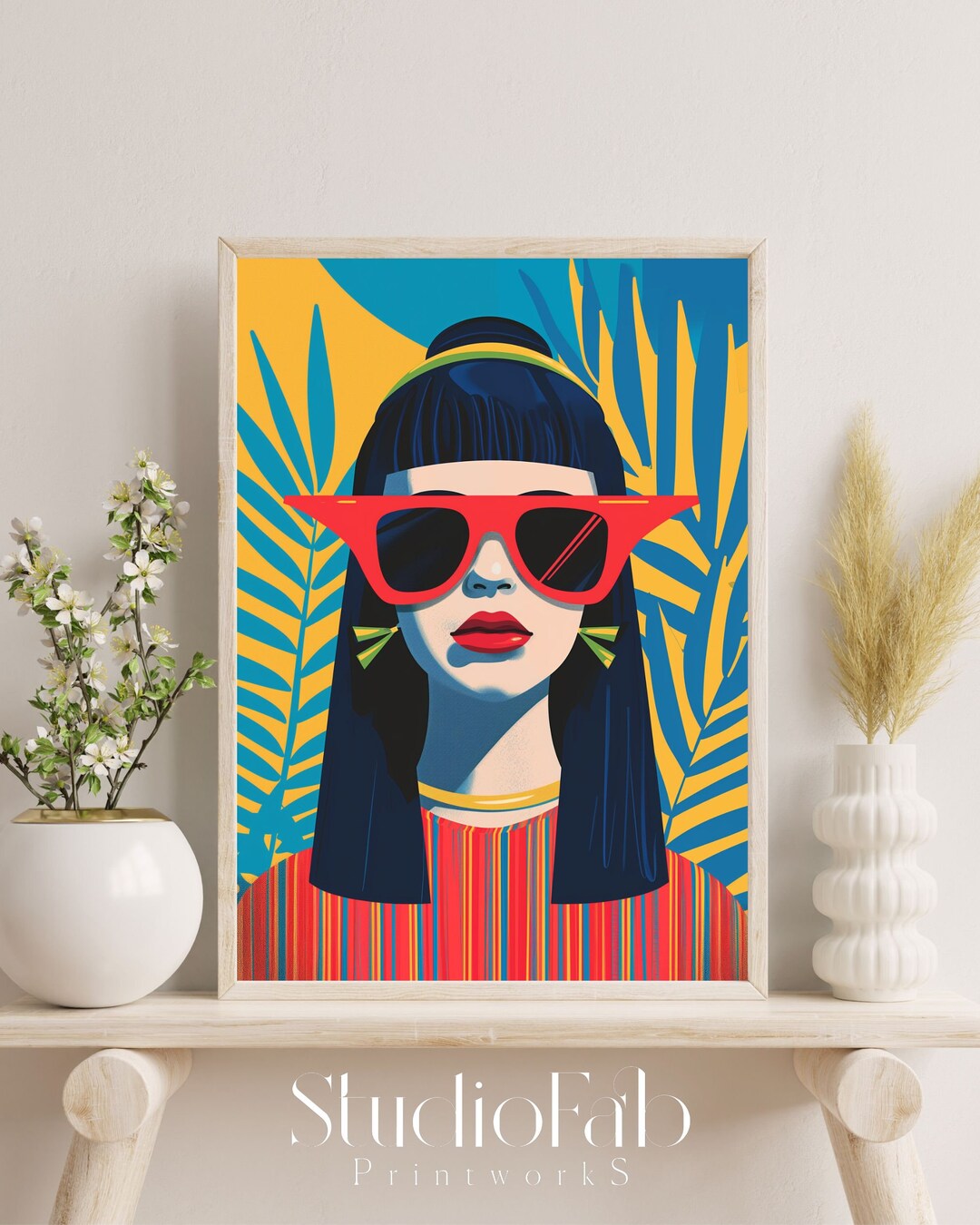 Digital Downloadable Art Cleopatra in Shades, Vibrant Pop Art Print ...
