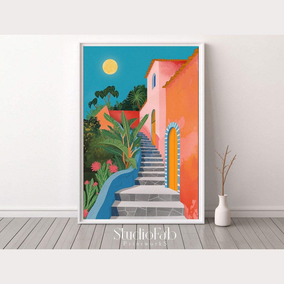 Ettore Sottsass Style Printable Wall Art Original Oil Painting Apricot ...