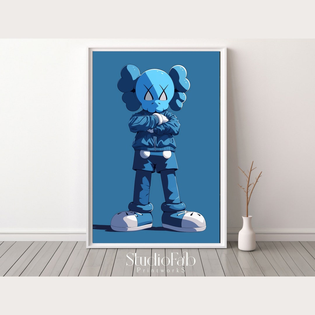 Digital Downloadable Art Kaws-inspired Blue Tracksuit Character, Modern ...