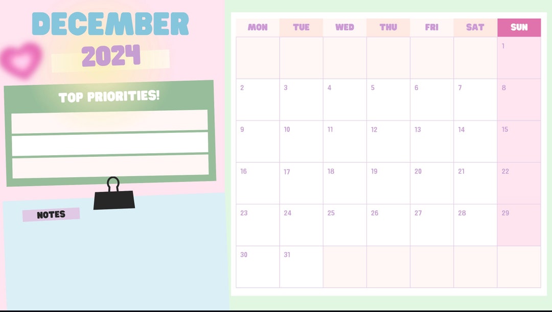 2024 Aesthetic Calendar - Etsy