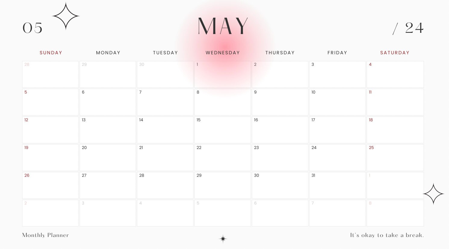 2024 Aesthetic Calendar - Etsy
