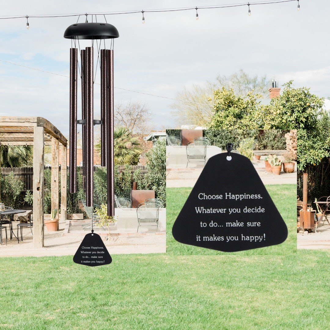 36in Engraved Wind Chimes Outdoor Large Bronze Deep Tone Beautiful ...