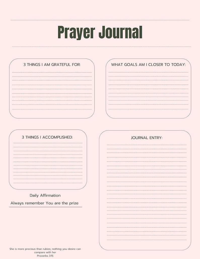 A Daily Prayer Journal for Faith - Etsy
