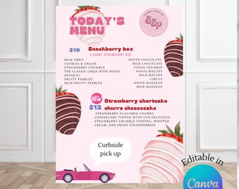 Pink Flower Bakery Menu - Etsy