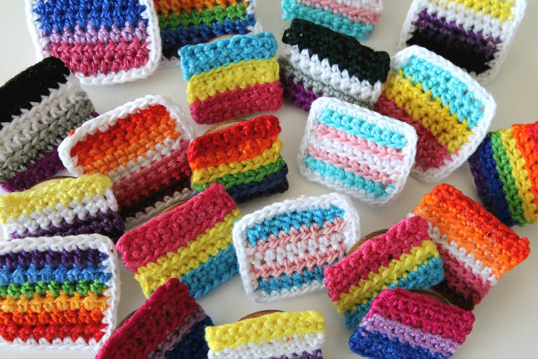 Micro-crochet Pride Flag Pins - Etsy