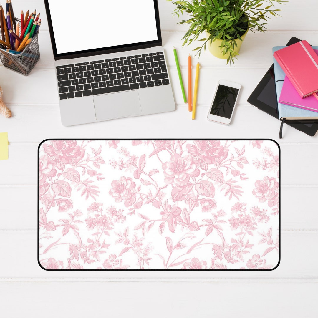 Cute Desk Mat Aesthetic Coquette Desk Mat Pink Desk Mat Cute Cottage ...