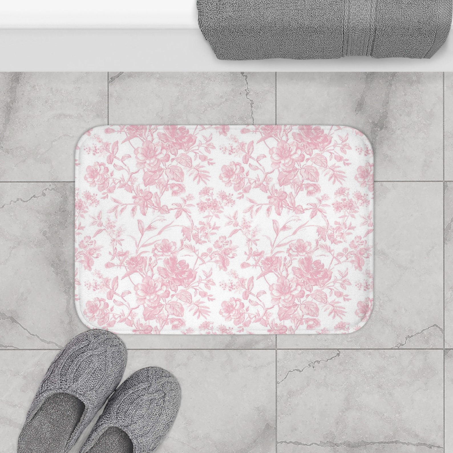 Cute Bath Mat Unique Bath Mat Cute Floral Bath Mat Coquette Bath Mat ...