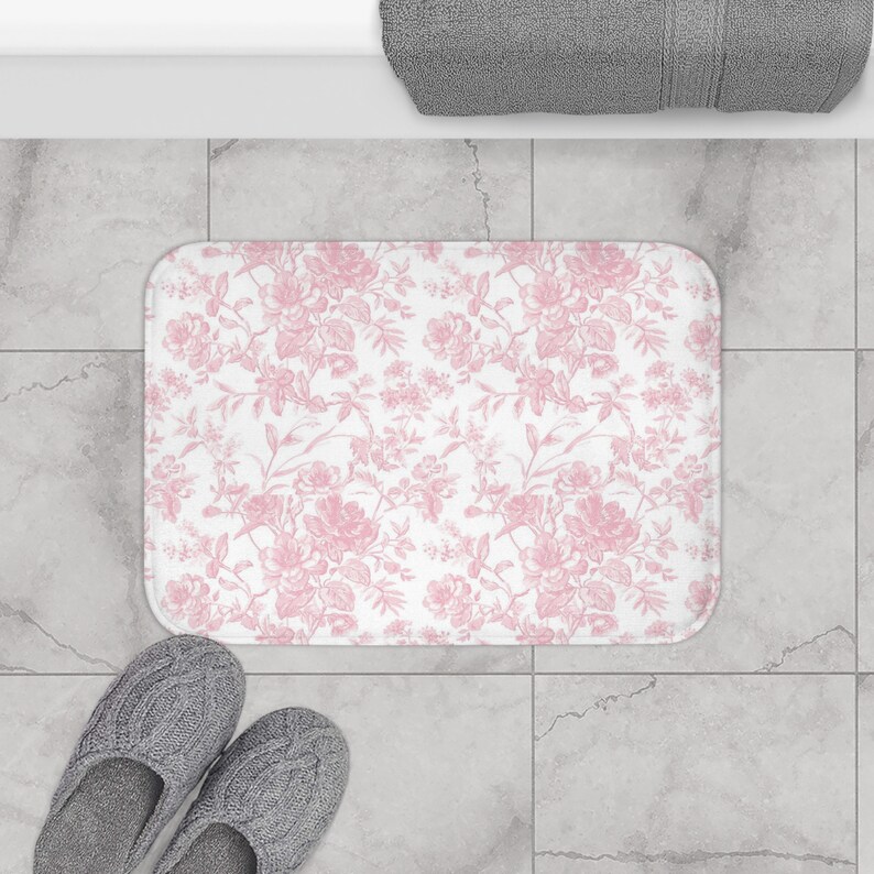 Cute Bath Mat Unique Bath Mat Cute Floral Bath Mat Coquette Bath Mat ...