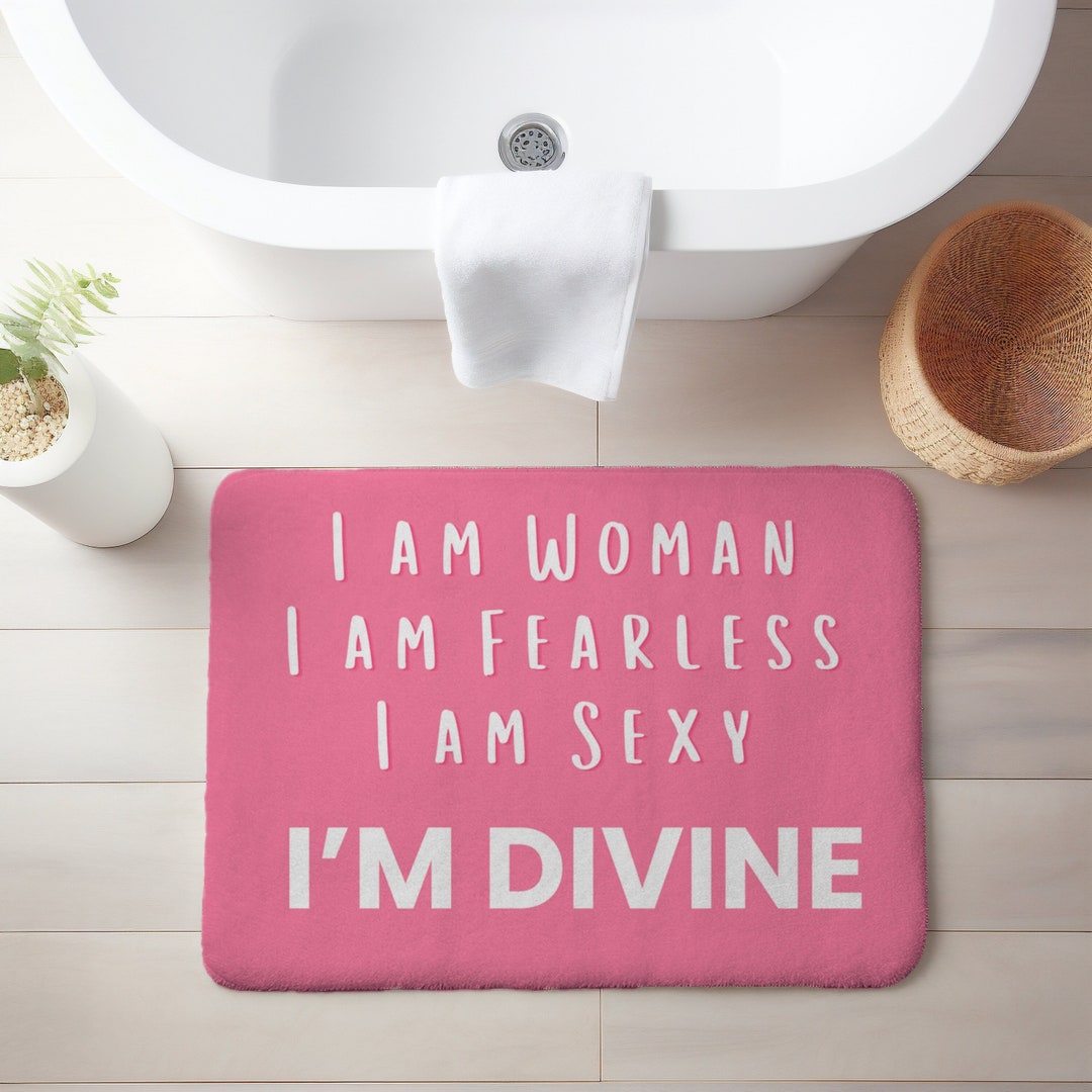 Girly Affirmations Bath Mat Feminine, Empowering, Girl Power Bathroom ...