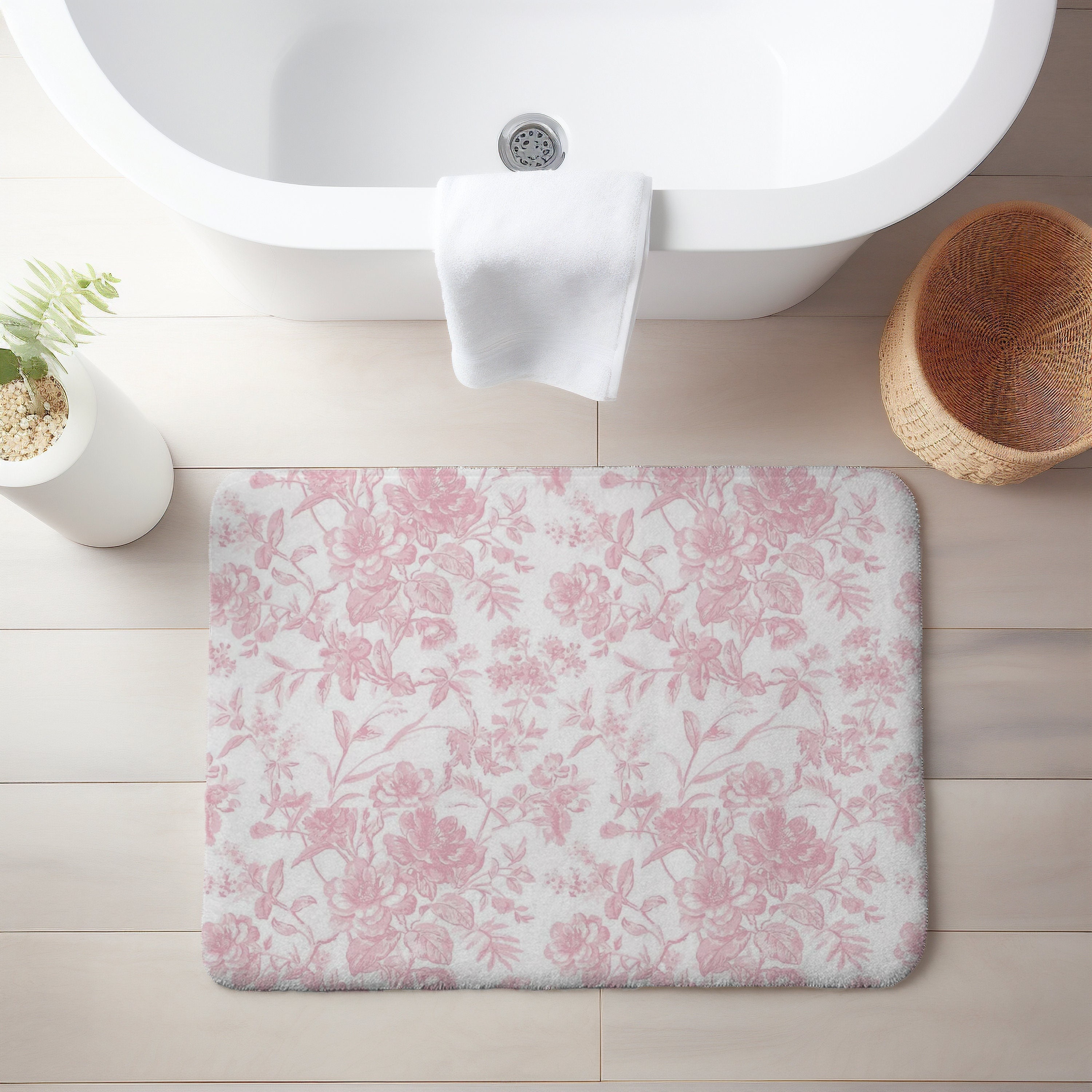 Cute Bath Mat Unique Bath Mat Cute Floral Bath Mat Coquette Bath Mat ...