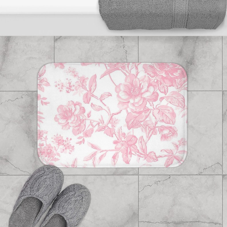 Cute Bath Mat Unique Bath Mat Cute Floral Bath Mat Coquette Bath Mat ...