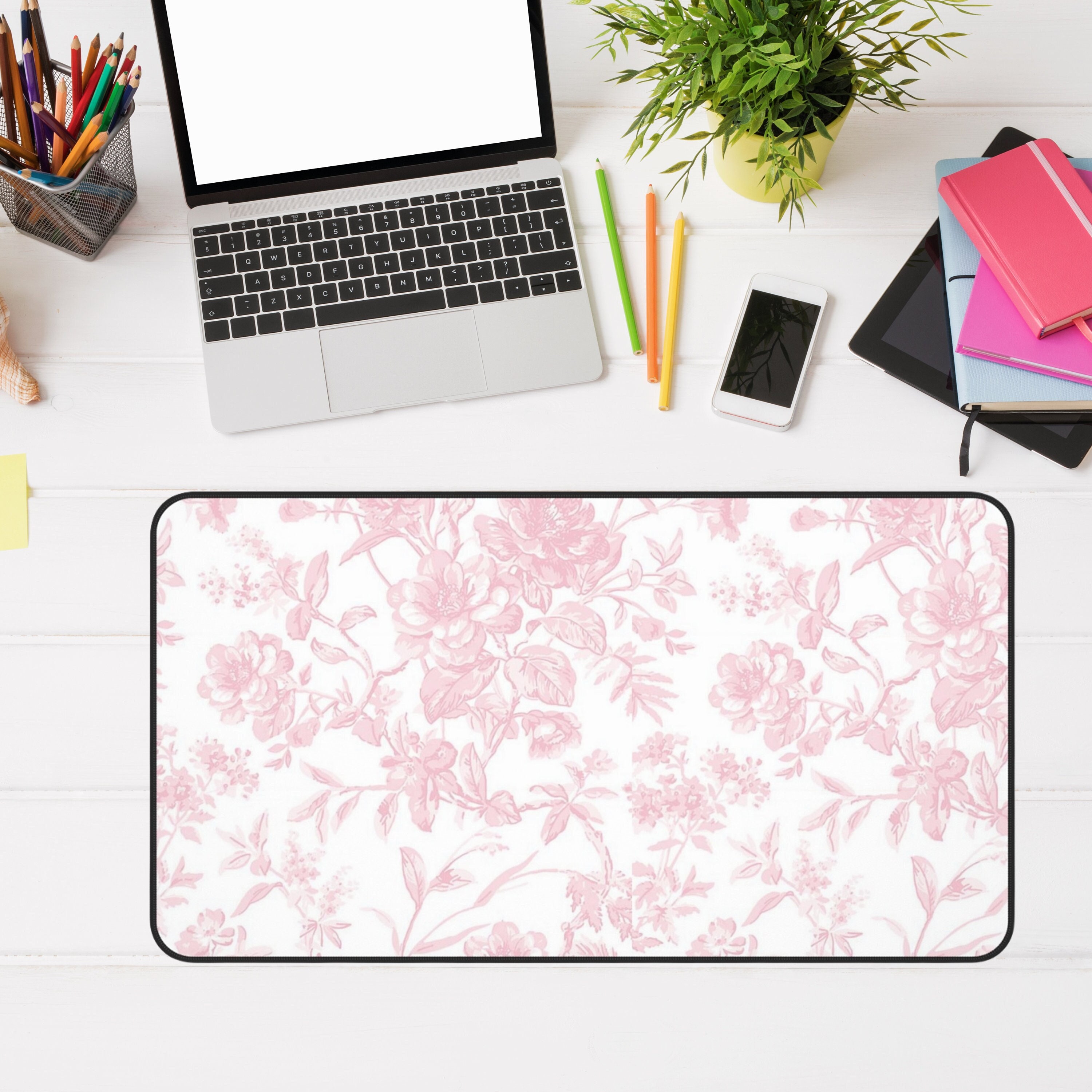 Cute Desk Mat Aesthetic Coquette Desk Mat Pink Desk Mat Cute Cottage ...