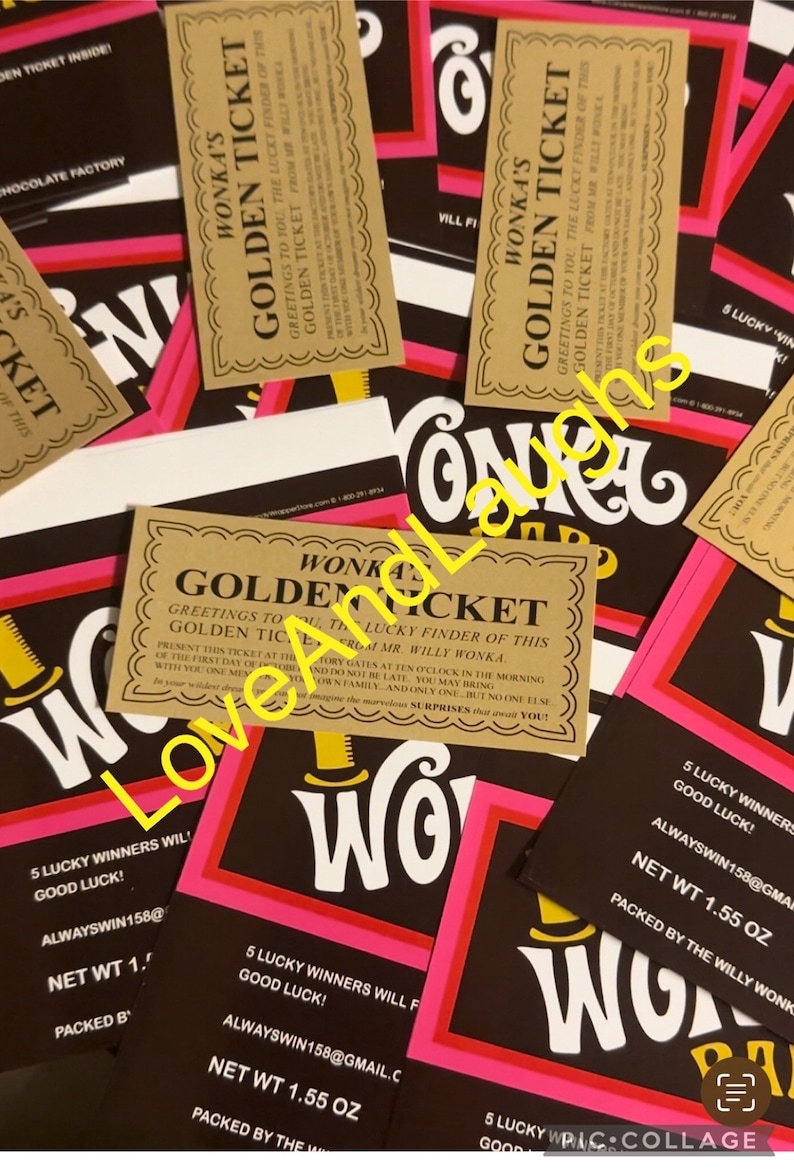 Wonka Bar With Golden Ticket Milk Chocolate - Etsy