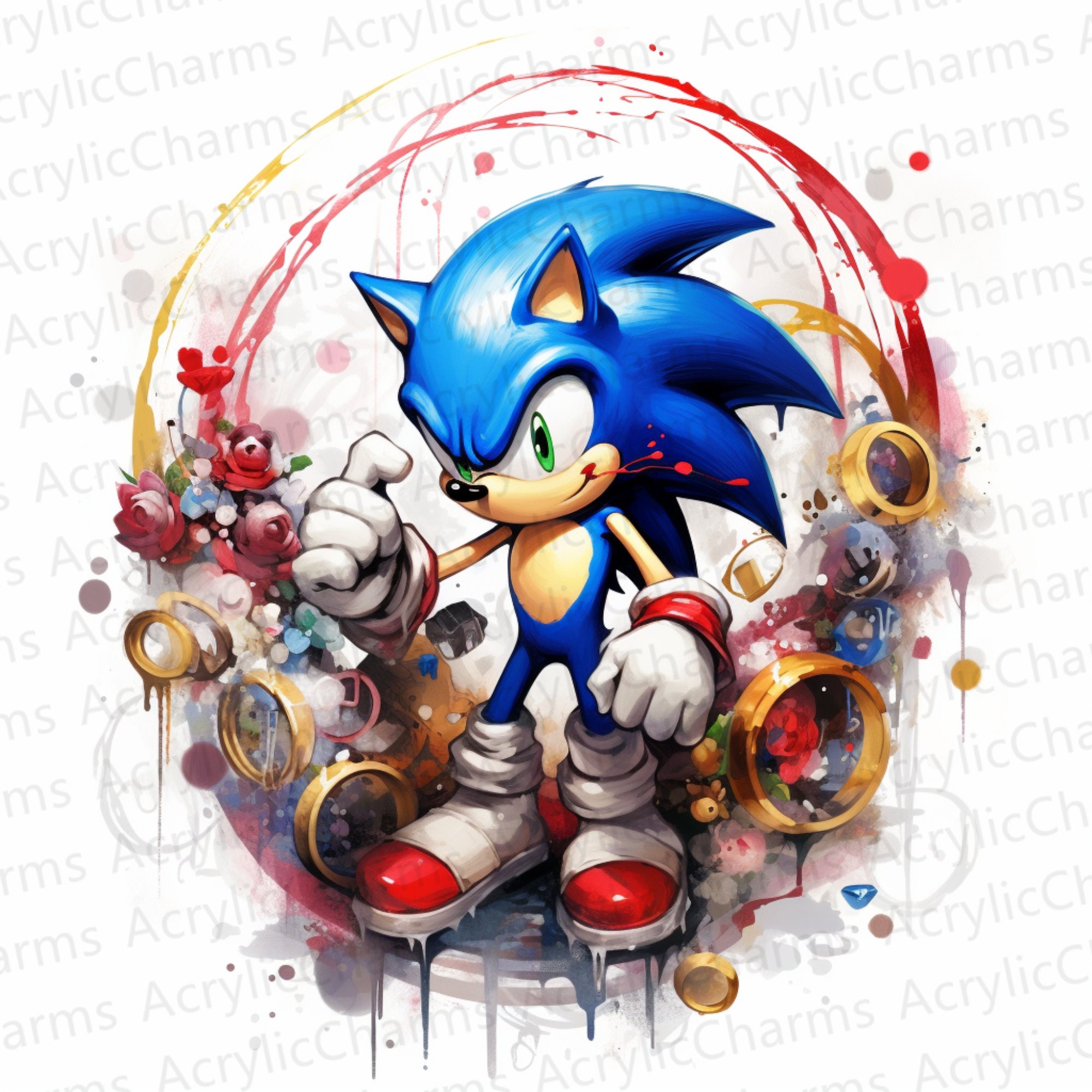 Sonic PNG, Sonic the Hedgehog Street Art Style, Printable Digital High ...