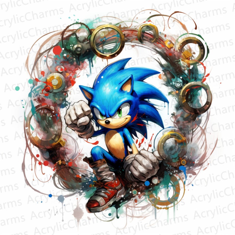 Sonic PNG, Sonic the Hedgehog Street Art Style, Printable Digital High ...