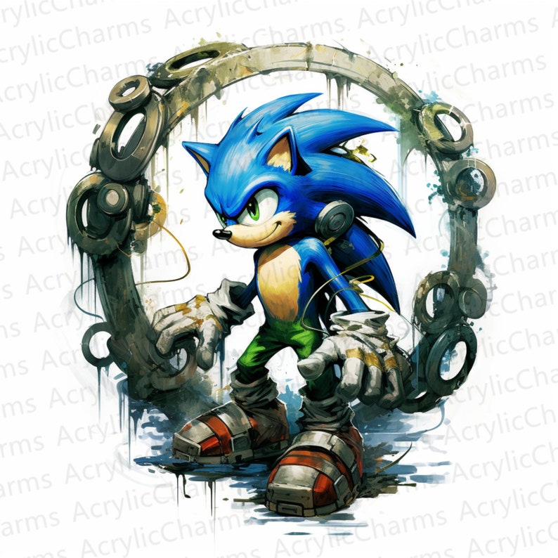 Sonic PNG, Sonic the Hedgehog Street Art Style, Printable Digital High ...