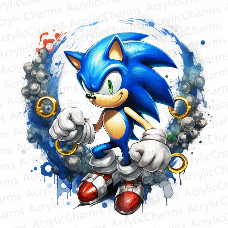 Sonic PNG, Sonic the Hedgehog Street Art Style, Printable Digital High ...
