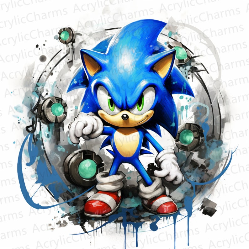 Sonic PNG, Sonic the Hedgehog Street Art Style, Printable Digital High ...