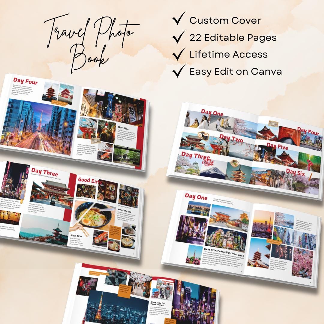 DIY Customizable Photo Book Canva Template for Travel | DIY ...
