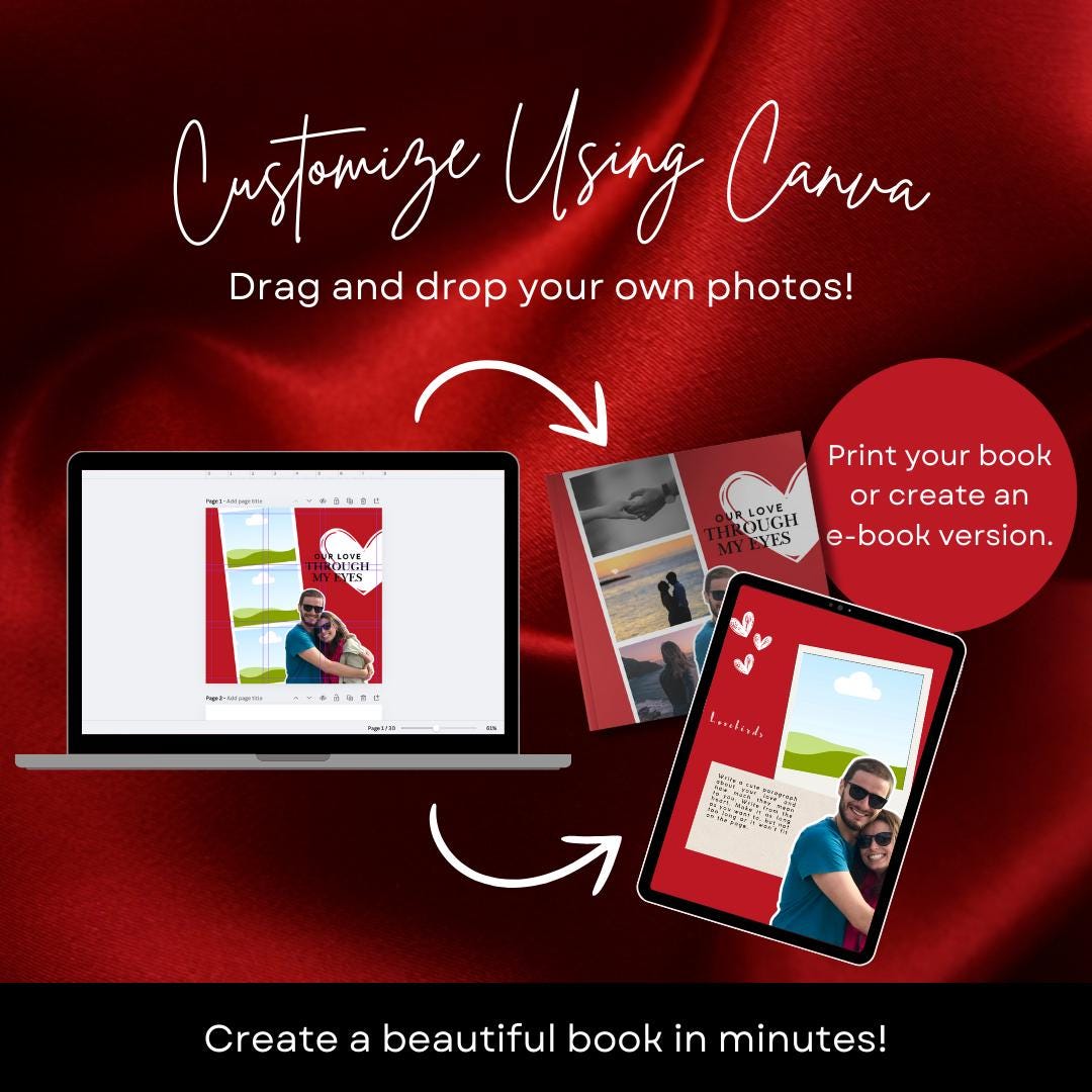 DIY Customizable Photo Book Canva Template for Girlfriend, Boyfriend ...