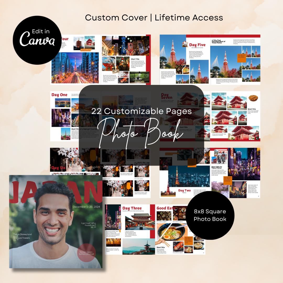 DIY Customizable Photo Book Canva Template for Travel | DIY ...