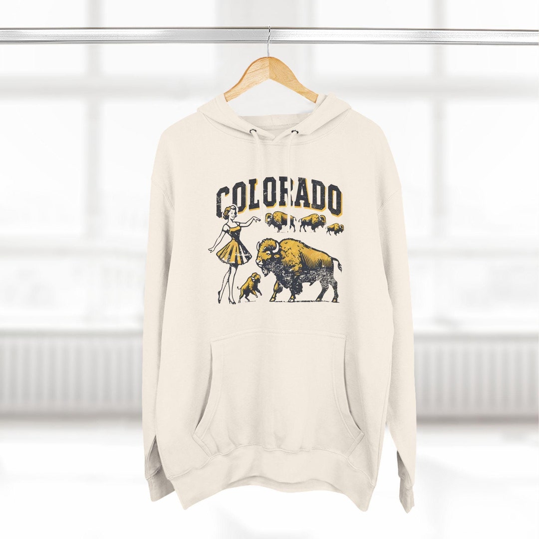 Vintage Colorado Hoodie, Cozy Buffalo Sweatshirt, Casual Style, Perfect ...