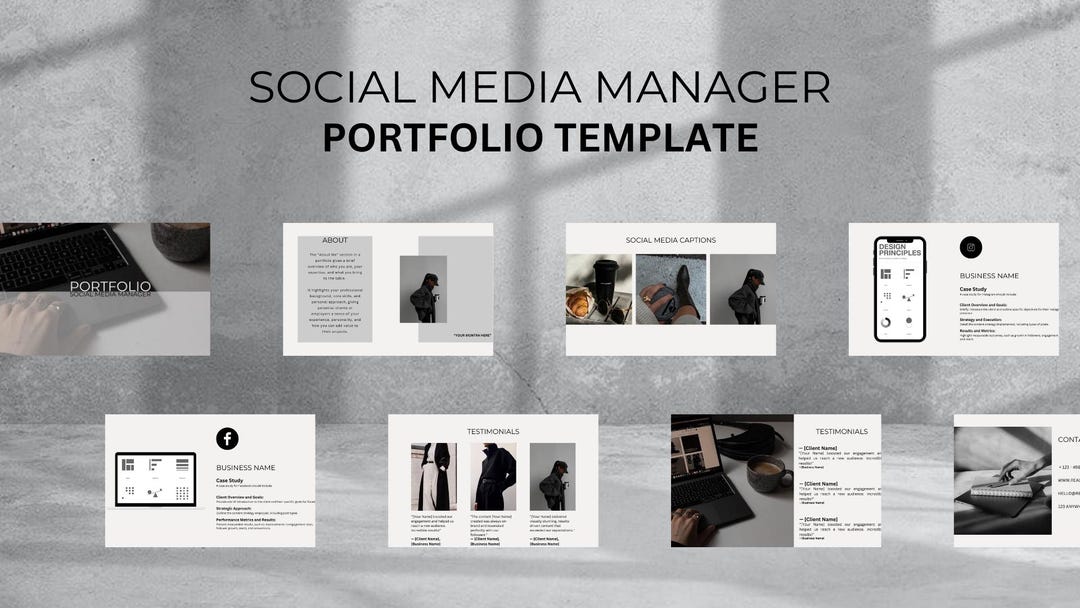 PORTFOLIO Social Media Manager Template | Social Media Portfolio | Minimalist CANVA Template ...