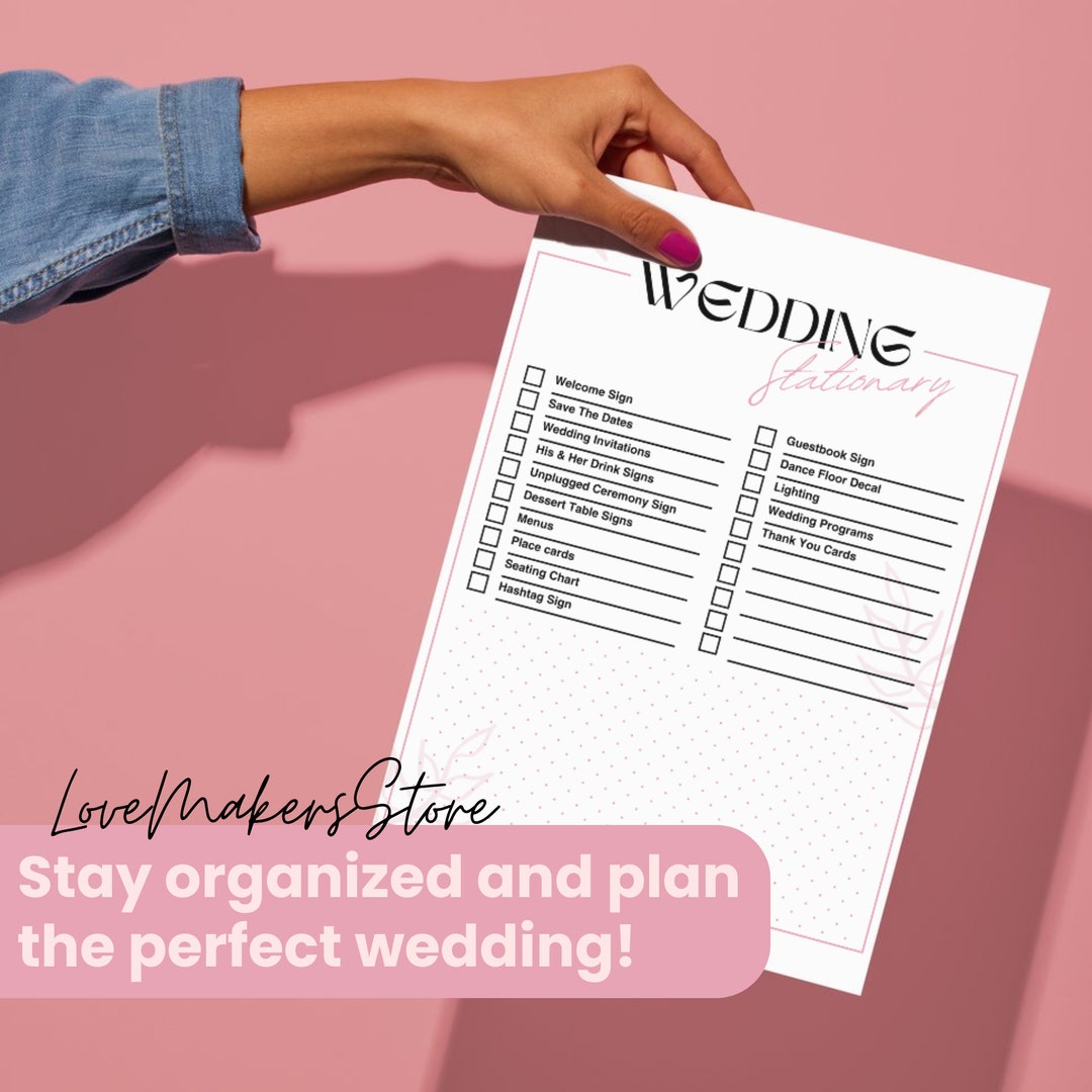 Printable and Editable Wedding Checklist, Customizable Wedding Planning ...